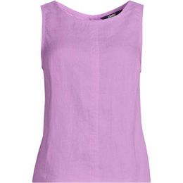 LANDS' END Leinentop mit Knopfleiste am R&uuml;cken, Damen,  Lila, Leinen, by Lands' End