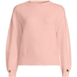 LANDS' END Wool Touch Pullover mit gerolltem Ausschnitt f&uuml;r Damen, Damen, size: regular, Pink, Wolle/Polyester/Nylon, by Lands' End