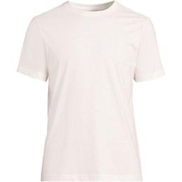 LANDS' END Supima Kurzarm-Shirt mit Rundhalsausschnitt f&uuml;r Herren, Herren, size: regular, Elfenbein, Baumwolle, by Lands' End