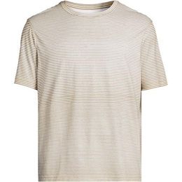 LANDS' END Supima Kurzarm-Shirt mit Rundhalsausschnitt f&uuml;r Herren, Herren, size: regular, Elfenbein, Baumwolle, by Lands' End