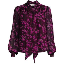 LANDS' END Chiffonbluse mit abnehmbarer Schleife f&uuml;r Damen in Plus-Gr&ouml;&szlig;e, Damen, size: plus, Rot, Polyester, by Lands' End