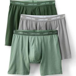 LANDS' END Komfort-Boxershorts (3er-Set), Herren,  Gr&uuml;n, Baumwolle/Elasthan/Baumwolle Modal, by Lands' End