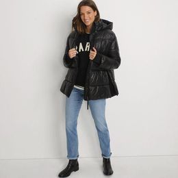LANDS' END Wasserabweisende gl&auml;nzende Steppjacke, Damen,  Schwarz, by Lands' End