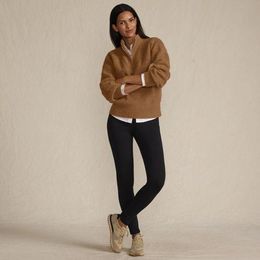 LANDS' END Leggings mit Pl&uuml;schfutter und Tasche SERIOUS SWEATS f&uuml;r Damen, Damen, size: regular, Schwarz, Baumwoll-Mischung/Polyester-Mischung, by Lands' End