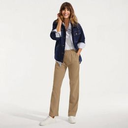 LANDS' END Straight Fit Freizeithose SPORT KNIT, Damen,  Beige, Baumwolle, by Lands' End