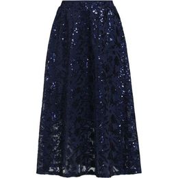 LANDS' END Midi-Spitzenrock, Damen,  Blau, Polyester, by Lands' End