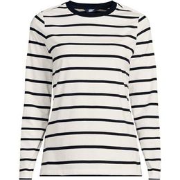 LANDS' END Lang&auml;rmeliges Supima-Shirt mit Rundausschnitt f&uuml;r Damen, Damen, size: regular, Schwarz, by Lands' End