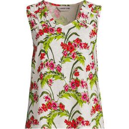 LANDS' END &Auml;rmelloses Soft FlowTop aus Leinenmix in Plus-Gr&ouml;&szlig;e, Damen, size: plus, Elfenbein, Leinen/Baumwolle Modal, by Lands' End