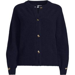 LANDS' END Wool Touch Cardigan mit Rundausschnitt f&uuml;r Damen, Damen, size: regular, Blau, Wolle/Polyester/Nylon, by Lands' End