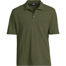 LANDS' END Poloshirt aus Baumwoll/Leinenmix, Herren,  Gr&uuml;n, Leinen/Baumwoll-Mischung, by Lands' End