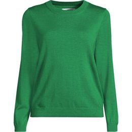 LANDS' END Merino-Pullover f&uuml;r Damen in Petite-Gr&ouml;&szlig;e, Damen, size: petite, Gr&uuml;n, Wolle, by Lands' End