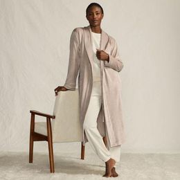LANDS' END Morgenmantel aus Samt, Damen,  Pink, Polyester/Polyester-Mischung, by Lands' End