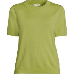 LANDS' END Merinopullover mit kurzen &Auml;rmeln f&uuml;r Damen, Damen, size: regular, Gr&uuml;n, Wolle, by Lands' End
