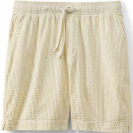 LANDS' END Classic Fit Seersucker-Shorts mit Dehnbund, Herren,  Gelb, Baumwoll-Mischung, by Lands' End
