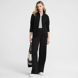 LANDS' END Serious Sweats Straight Fit Thermohose, Damen,  Schwarz, Baumwoll-Mischung/Polyester-Mischung, by Lands' End