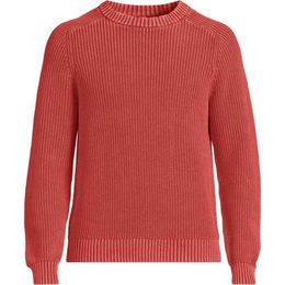 LANDS' END DRIFTER Pullover im Shaker-Rippstrick f&uuml;r Herren, Herren, size: regular, Lila, Baumwolle, by Lands' End