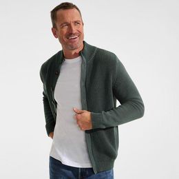 LANDS' END Cardigan mit Stehkragen DRIFTER, Herren,  Gr&uuml;n, Baumwolle, by Lands' End