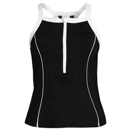 LANDS' END Tankinitop mit hohem Ausschnitt, Zipper-Detail, Damen,  Schwarz, Elasthan/Nylon-Mischung, by Lands' End
