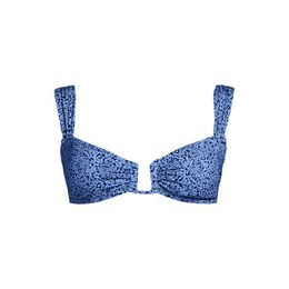 LANDS' END Bikinitop mit U-B&uuml;gel, Damen,  Blau, Elasthan, by Lands' End