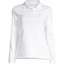 LANDS' END Supima-Poloshirt mit langen &Auml;rmeln f&uuml;r Damen in Plus-Gr&ouml;&szlig;e, Damen, size: plus, Wei&szlig;, Baumwolle, by Lands' End