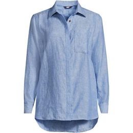 LANDS' END Premium Reinleinen-Bluse f&uuml;r Damen in Plus-Gr&ouml;&szlig;e, Damen, size: plus, Blau, Leinen, by Lands' End