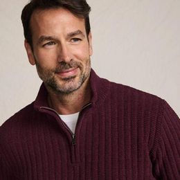 LANDS' END Chenille-Pullover mit Rei&szlig;verschluss f&uuml;r Herren, Herren, size: regular, Rot, Polyester/Nylon, by Lands' End