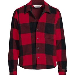 LANDS' END Hemdjacke aus Fleece, Herren,  Rot, Polyester, by Lands' End