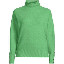 LANDS' END Soft Touch Stehkragenpullover mit &Auml;rmelkn&ouml;pfen f&uuml;r Damen, Damen, size: regular, Gr&uuml;n, Polyacryl/Woll-Mischung/Nylon-Mischung, by Lands' End