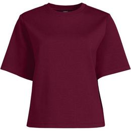 LANDS' END Samtweiches Shirt mit Rundhalsausschnitt, Damen,  Lila, Baumwolle/Polyester-Mischung, by Lands' End
