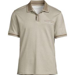 LANDS' END Supima Poloshirt mit Brusttasche, Herren,  Beige, Baumwolle, by Lands' End