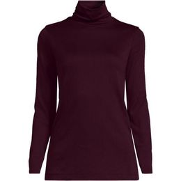 LANDS' END Rollkragenshirt aus Supima, Damen,  Rot, Baumwolle, by Lands' End