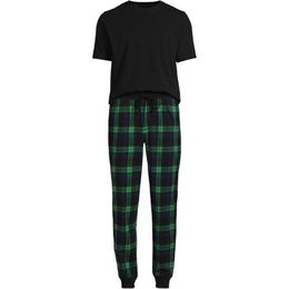 LANDS' END Pyjama-Set aus Baumwoll-Jersey, Herren,  Gr&uuml;n, Baumwoll-Mischung, by Lands' End