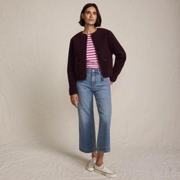 LANDS' END Kragenlose Sherpa-Fleecejacke, Damen,  Rot, Polyester/Polyester-Mischung, by Lands' End