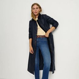 LANDS' END Langer Wachsmantel, Damen,  Blau, Baumwolle, by Lands' End