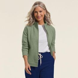 LANDS' END Serious Sweats Rei&szlig;verschluss-Jacke f&uuml;r Damen, Damen, size: regular, Gr&uuml;n, Baumwoll-Mischung/Polyester-Mischung, by Lands' End