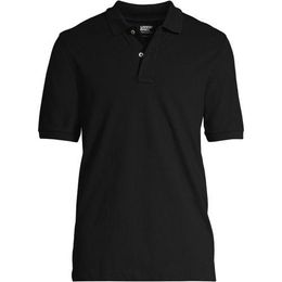 LANDS' END Komfort-Piqu&eacute;-Polo mit Stretch, Classic Fit, Herren,  Schwarz, Baumwolle/Elasthan, by Lands' End