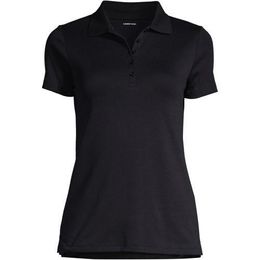 LANDS' END Supima-Poloshirt f&uuml;r Damen in Petite-Gr&ouml;&szlig;e, Damen, size: petite, Schwarz, Baumwolle, by Lands' End