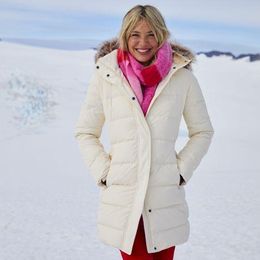 LANDS' END Daunenmantel mit Kapuze f&uuml;r Damen, Damen, size: regular, Elfenbein, Polyester, by Lands' End