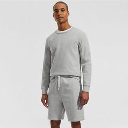 LANDS' END Serious Sweats Shorts, Herren,  Grau, Baumwoll-Mischung/Polyester-Mischung, by Lands' End