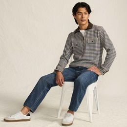 LANDS' END Bedford-Polopullover mit Rei&szlig;verschluss f&uuml;r Herren, Herren, size: regular, Elfenbein, Baumwoll-Mischung/Polyester-Mischung, by Lands' End