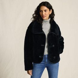 LANDS' END Webpelzjacke, Damen,  Schwarz, Polyester, by Lands' End