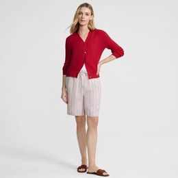 LANDS' END Rippstrick-Cardigan mit Seide, Damen,  Rot, Baumwolle/Seide/Nylon, by Lands' End