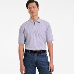 LANDS' END Supima Kurzarm-Polo, Classic Fit, Herren,  Lila, Baumwolle, by Lands' End