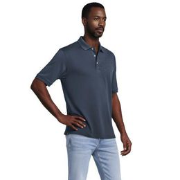 LANDS' END Supima Kurzarm-Polo, Classic Fit, Herren,  Blau, Baumwolle, by Lands' End