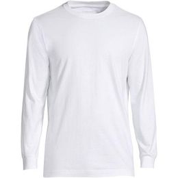 LANDS' END Super-T Langarm-Shirt f&uuml;r Herren, Classic Fit, Herren, size: regular, Wei&szlig;, Baumwolle, by Lands' End