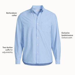 LANDS' END Oxfordhemd Sail Rigger, Herren,  Blau, Baumwolle, by Lands' End