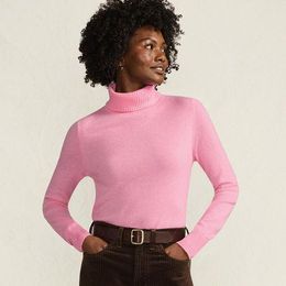 LANDS' END Rollkragen-Pullover aus Kaschmir f&uuml;r Damen in Petite-Gr&ouml;&szlig;e, Damen, size: petite, Pink, Kaschmir, by Lands' End