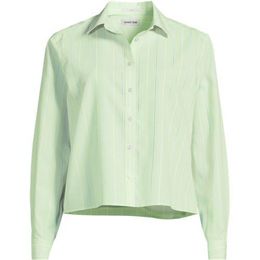 LANDS' END Kurze, b&uuml;gelfreie Hemdbluse f&uuml;r Damen, Damen, size: regular, Gr&uuml;n, Baumwolle, by Lands' End
