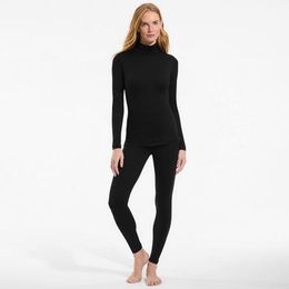 LANDS' END Stretch-THERMASKIN-Oberteil mit Rollkragen f&uuml;r Damen in Petite-Gr&ouml;&szlig;e, Damen, size: petite, Schwarz, Elasthan/Polyester-Mischung, by Lands' End