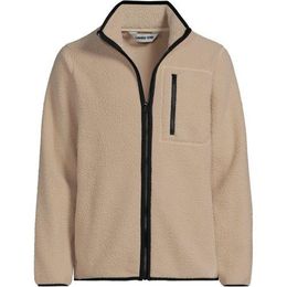 LANDS' END Teddyfleece-Jacke mit Rei&szlig;verschluss, Herren,  Wei&szlig;, Polyester, by Lands' End